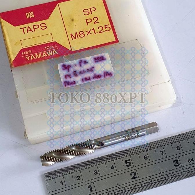 Jual monggo] Yamawa Machine Tap Mesin M8X1.25 M8 X 1.25 Ulir Spiral Fluted SP P2 HSS JIS SKH ...