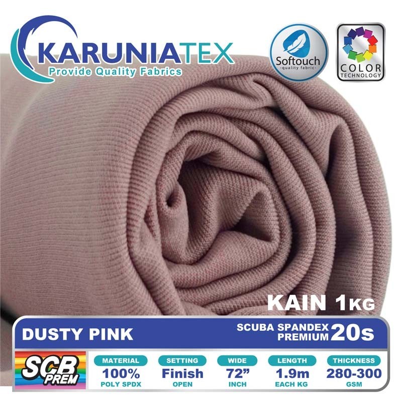 Jual Kain Scuba Spandex Premium 20s Kiloan | Dusty Pink | Karunia ...