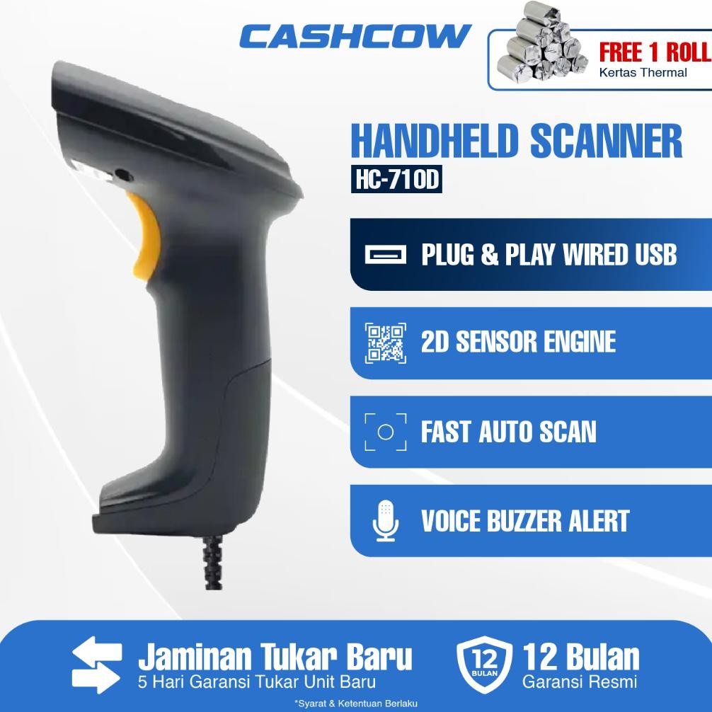 Jual NEW!!! Barcode Scanner Laser 2D 1D QR Code Handheld USB Cashcow ...