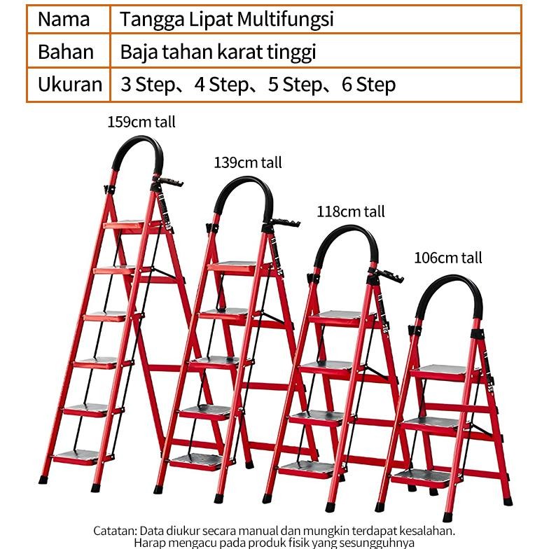 Jual HJK Tangga Lipat Rumah Besi Lipat 2/3/4/5/6 Step/ Tangga Lipat ...
