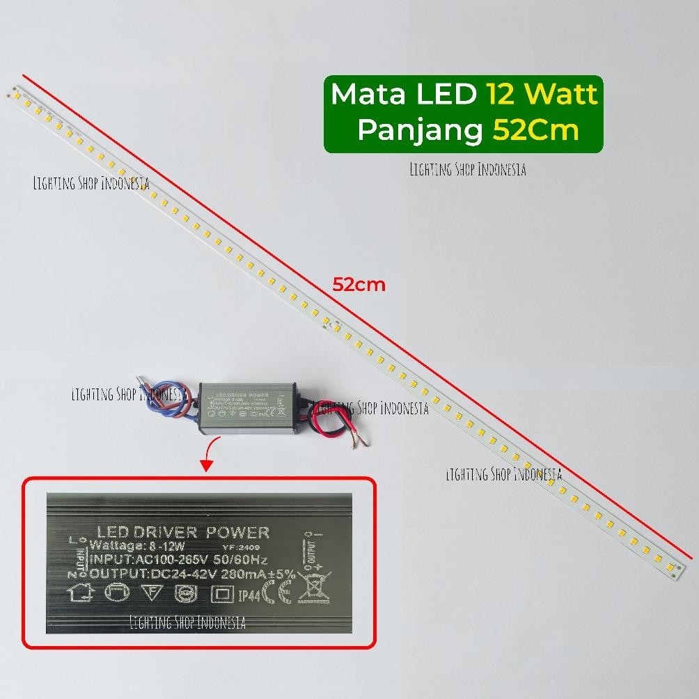 Jual Lampu mata strip panjang led dan trafo led 8w 9w 11w 12w 14w bisa ...
