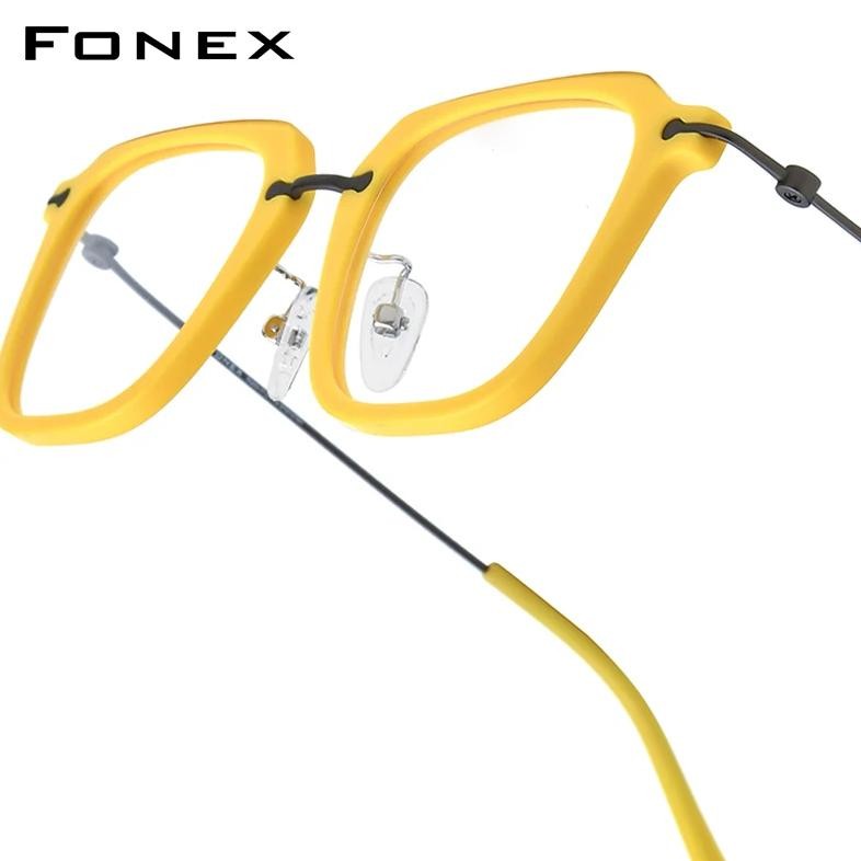 Jual Fonex Acetate Titanium Glasses Frame Men New Brand Design Square ...