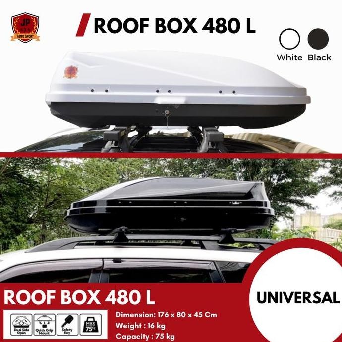 Jual Roof Box Bagasi Atas Mobil Universal 350 Liter - Hitam/Putih ...