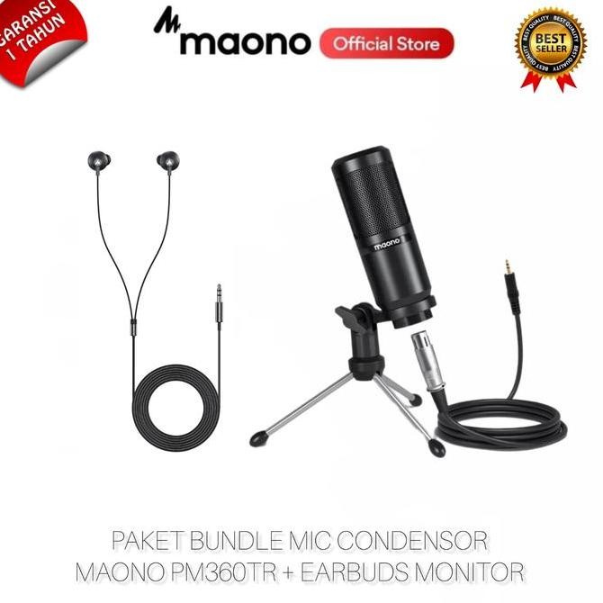 Jual Maono Pm360Tr Paket Microphone Condensor Tripod Meja With Headphone Earphone For Live ...