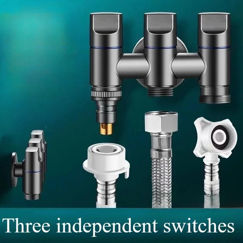 Jual Washing Machine Faucet Water Inlet Valve, One Inlet And Three ...