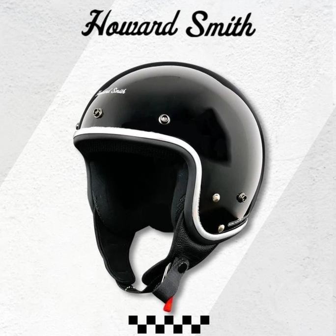 Jual Helm Howard Smith Master Black Glossy Retro Classic Bogo Vespa ...
