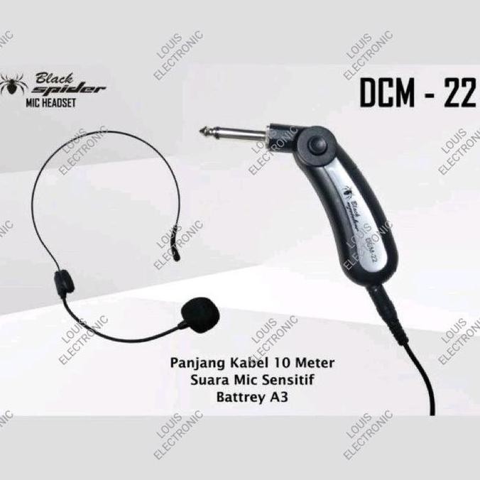 Jual Mic Headset Mic Bando Mic Imam Masjid Black Spider Dcm 22 Original ...