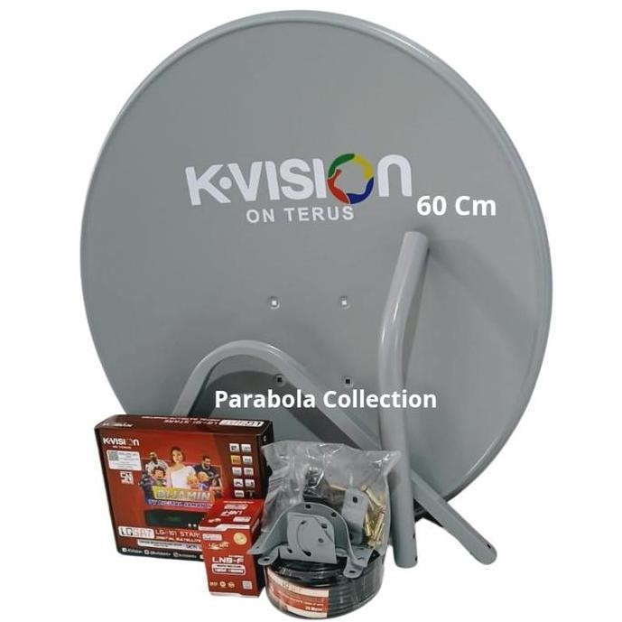 Jual PARABOLA MINI KVISION 60 CM FULL SET LENGKAP + 1 PCS RECEIVER ...