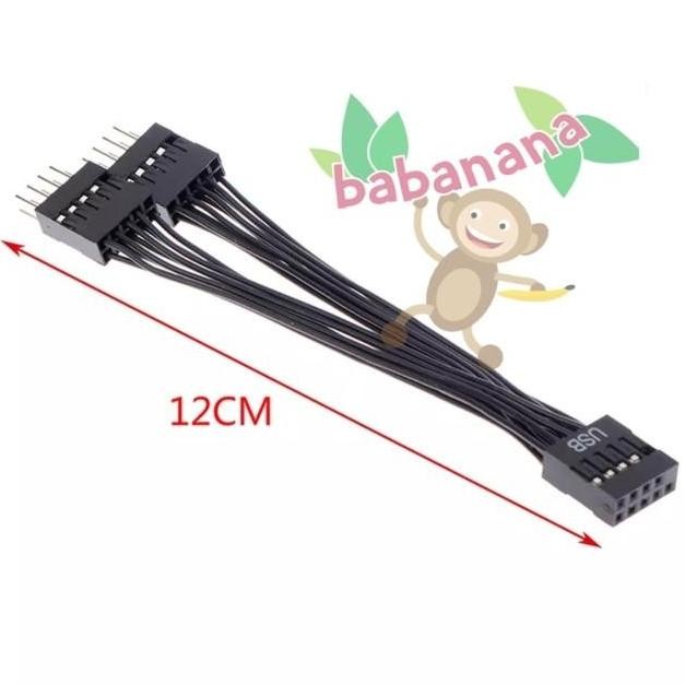 Jual ready Usb 9pin splitter front header extension cabang 9 pin ...