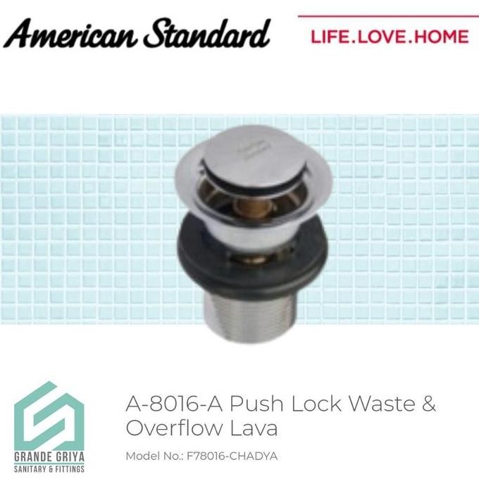 Jual TERMURAH - American Standard Afur Push Lock Waste & Overflow Lava ...