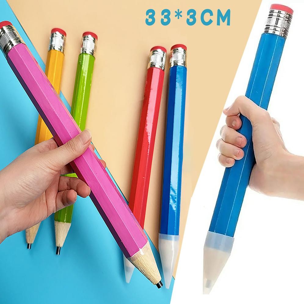 Jual 33CM Pensil Raksasa Mainan Pensil Besar Kayu Alat Peraga Pensil ...