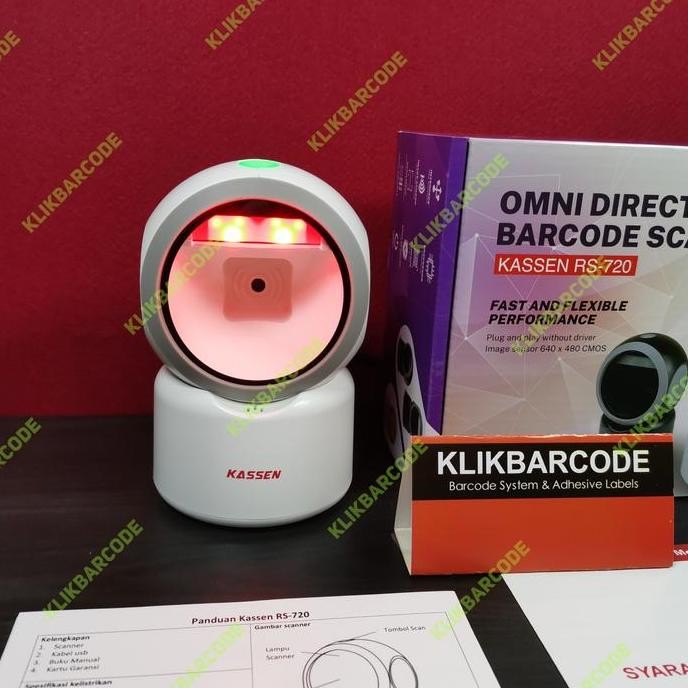 Jual Bar Scanner Kassen Rs-720 White Omni Directional Usb 2D Qr Pdf ...