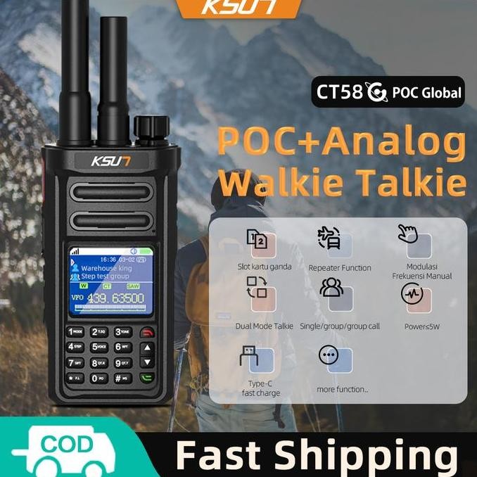 Jual TERBARU - [ POC Global ] HT POC 4G+Analog HT KSUN CT58 HT Jarak ...