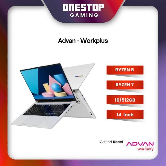 Jual Laptop Advan Workplus AMD RYZEN 5 / RYZEN 7 16GB 512GB 14'' FHD ...
