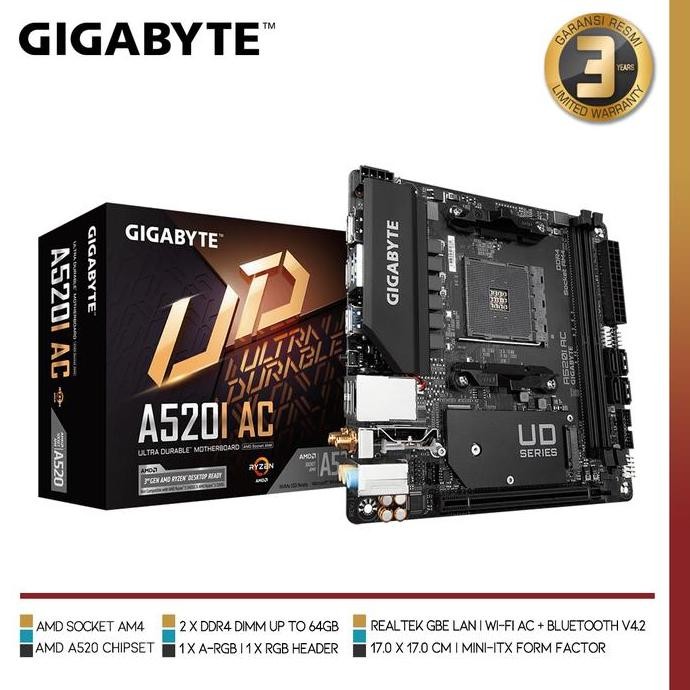 Jual GIGABYTE - A520I AC | Motherboard AMD Ryzen AM4 Mini ITX | Shopee ...