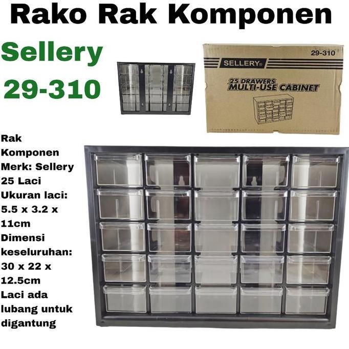 Jual Rako Rak Komponen Sellery 29-310 25 Slot Drawers | Shopee Indonesia
