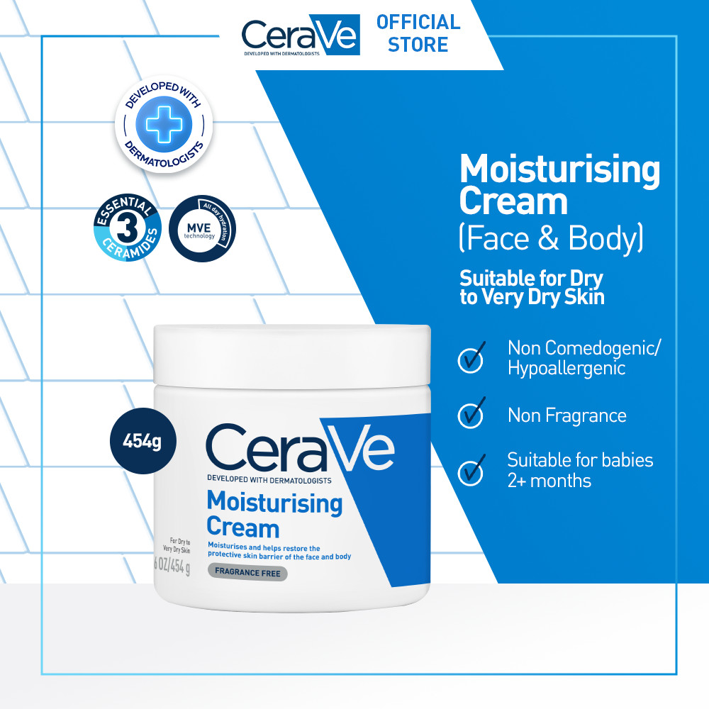 Jual CeraVe Moisturising Cream 454g - Skin Barrier Repair Moisturizer ...