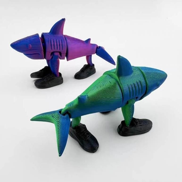 Jual 3D Printed Tralalero Tralala Meme Shark Figurines Creative 3D ...