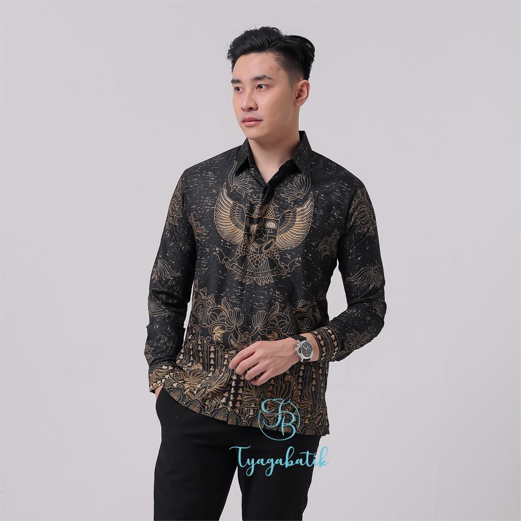 Jual Kemeja Batik Slimfit Lapis Furing Premium R041 Tyaga Batik | Shopee Indonesia