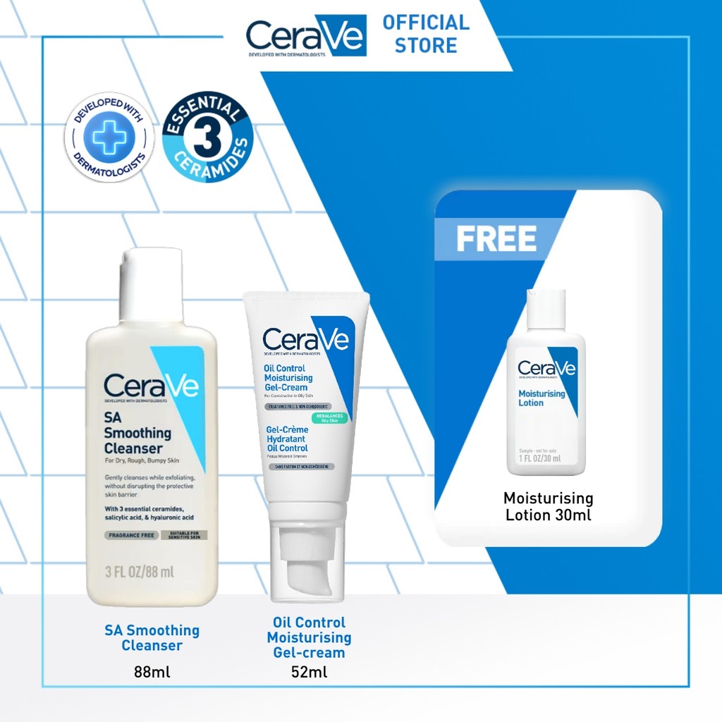 Jual CeraVe Shine Control Kit with Ceramides and Salicylic Acids for ...