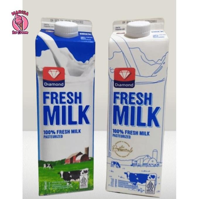 Jual Fresh Milk Diamond Plain 1L Freshmilk Diamond 1 Karton ( 12 Liter ...