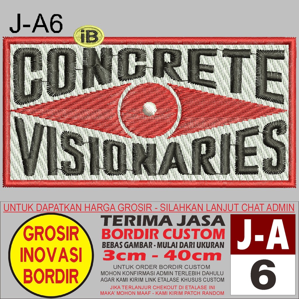 Jual J-A6 CONCRETE VISIONARIES TULISAN SIMBOL PATCH BORDIR LOGO - GIB ...