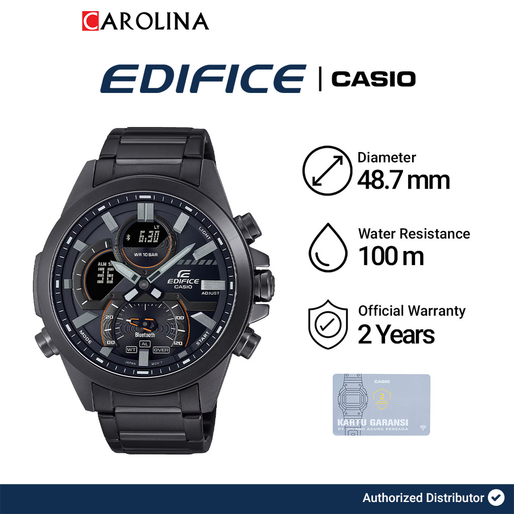 Jual Jam Tangan Casio Pria EDIFICE ECB-30DC-1A Smartphone Link Model Black Dial Black Stainless ...