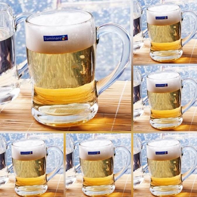 Jual 1 Set 6 Pcs Luminarc Benidorm 450 Ml/Mug Bir/Gelas Kaca/Beer Glass ...