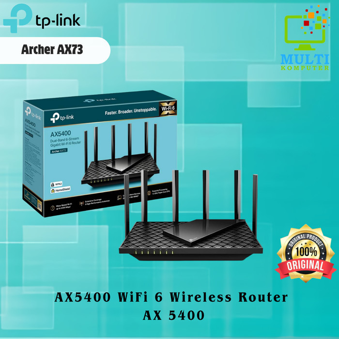 Jual Tp-Link Archer Ax73 Ax5400 Wifi 6 Wireless Router Tplink Ax 73 Ax 5400 Unit Baru/Segel ...