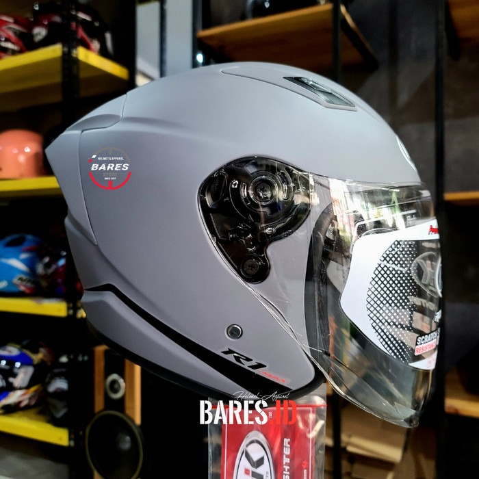 Jual Helm NHK R1 Max Dim Grey Doff Half Face Double Visor | Shopee ...