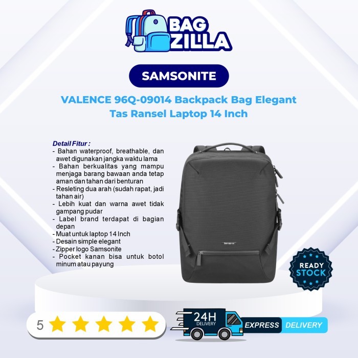 Jual SAMSONITE VALENCE 96Q-09014 Backpack Bag Elegant Tas Ransel Laptop ...