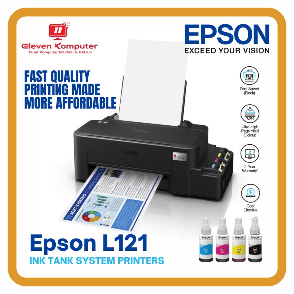 Jual Epson L121 Printer Epson L121 A4 Ink Tank | Shopee Indonesia