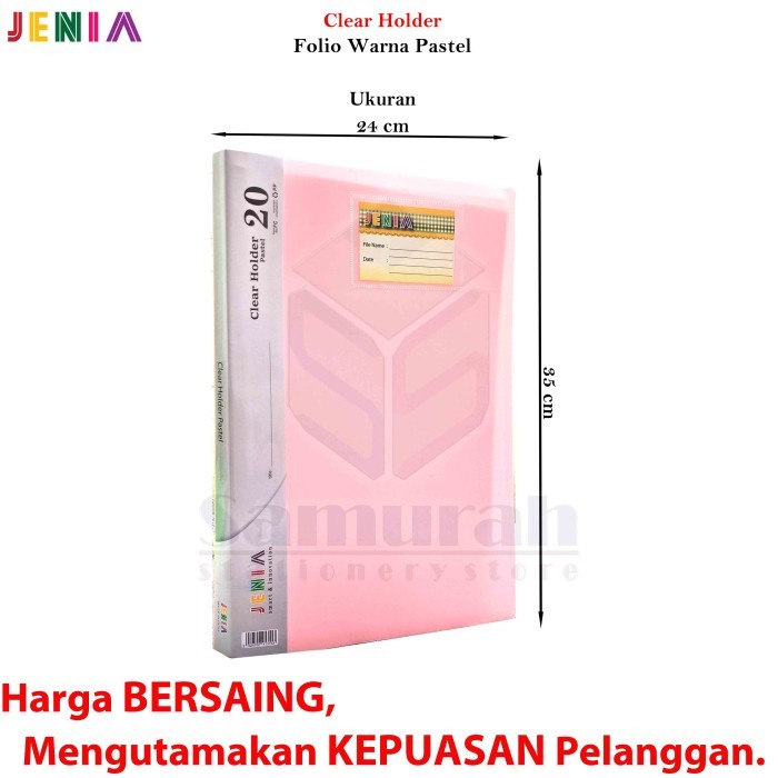 Jual Map Clear Holder Folio 20 Pocket Warna Pastel / Album Kertas isi ...