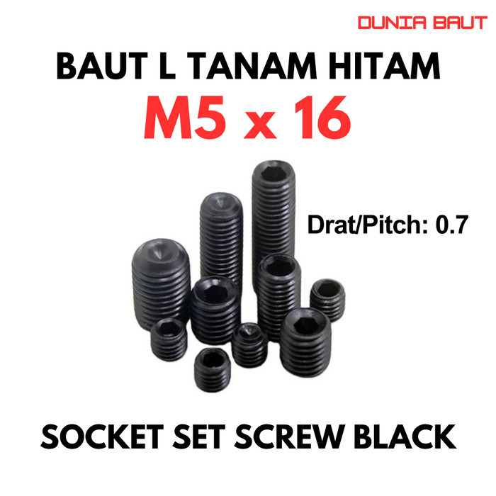 Jual Baut L Tanam M5X16 / L Set 5X16 / Baut Tanam L M5 X 16 / L Set Hitam 5 X 16 - Socket Set ...
