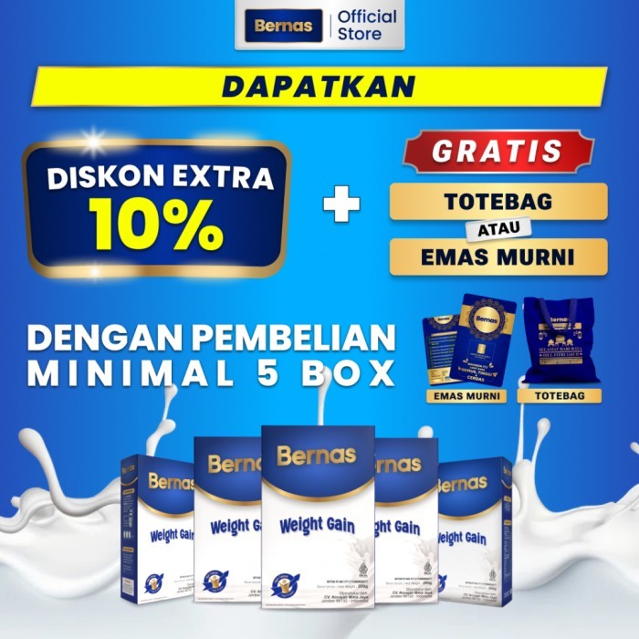 Jual TERLARIS PAKET 5 BOX SUSU BERNAS ANAK USIA 2 TAHUN SAMPAI REMAJA ...
