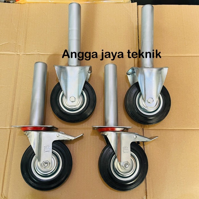 Jual Roda scaffolding 5 inch steger / perancah / stagar / castor 1 set ...