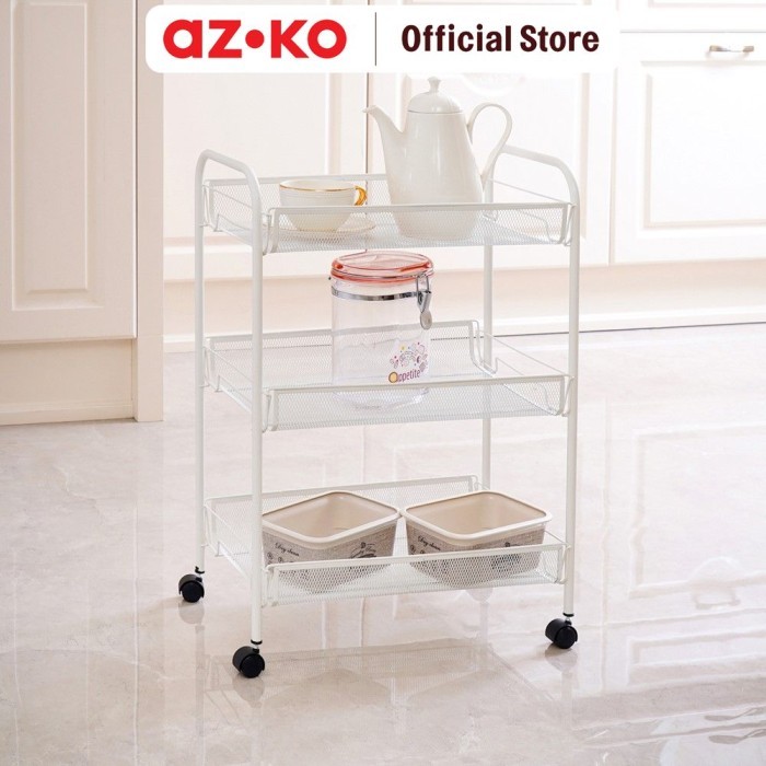 Jual Azko Krishome Rak Troli Serbaguna 3 Tingkat - Putih | Shopee Indonesia
