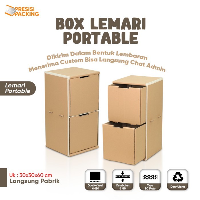 Jual Box Lemari Portable Cardboard 30x30x60 cm | Shopee Indonesia