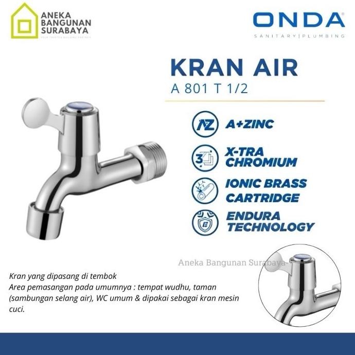 Jual BARU KRAN AIR ONDA A 801 T 1/2 KERAN TEMBOK A801 TAMAN KAMAR MANDI | Shopee Indonesia