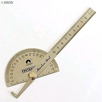 Jual Protractor Busur 180 Derajat Stainless Steel Stenlis Penggaris ...