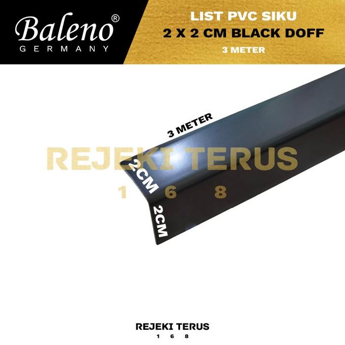 Jual tersedia list pvc siku l 2 x 2 cm black doff baleno / plat l hitam ...