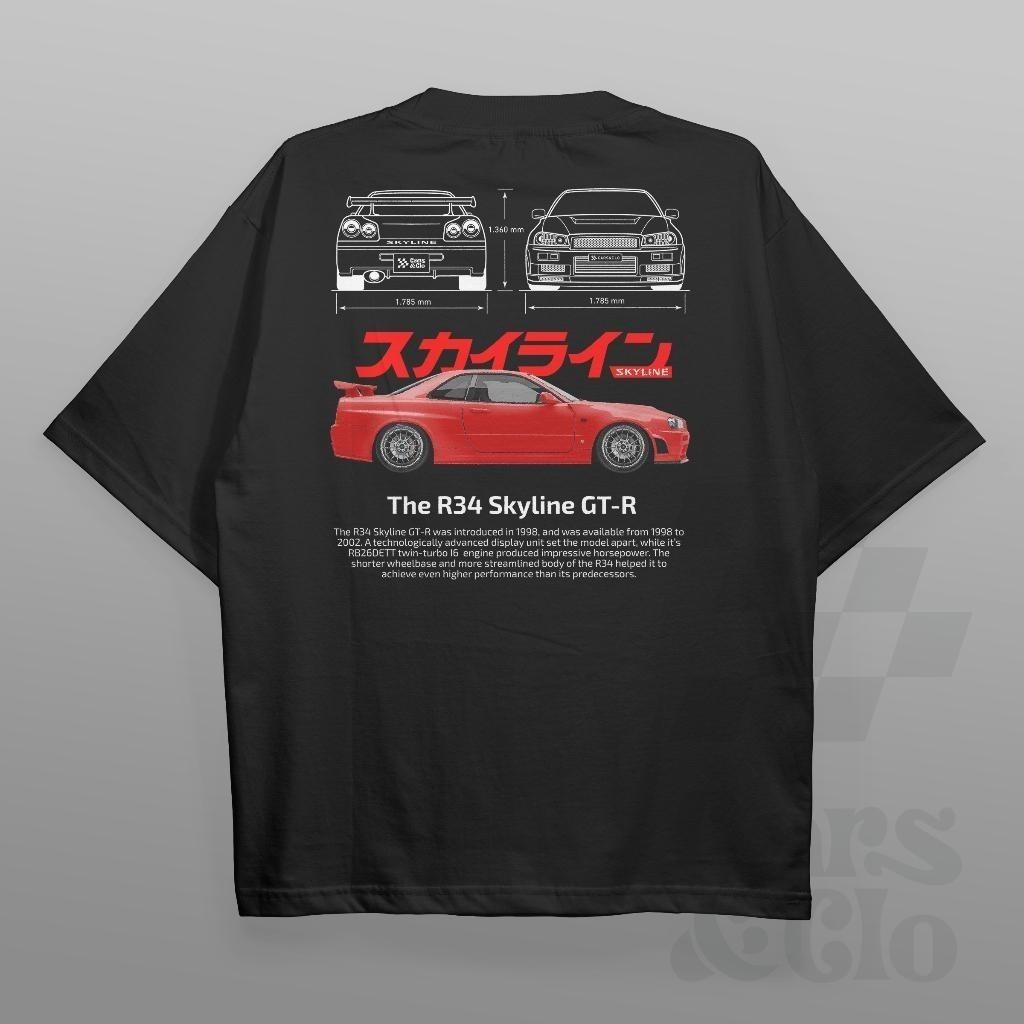 Jual Mobil dan Clo - Regular Fit - Kaos Cetak Biru Nissan Skyline GT ...