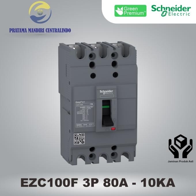 Jual Diskon Mccb Ezc100F 3P 80A 10Ka Easypact Schneider Breaker 3 Pole Ezc100F3080 | Shopee ...