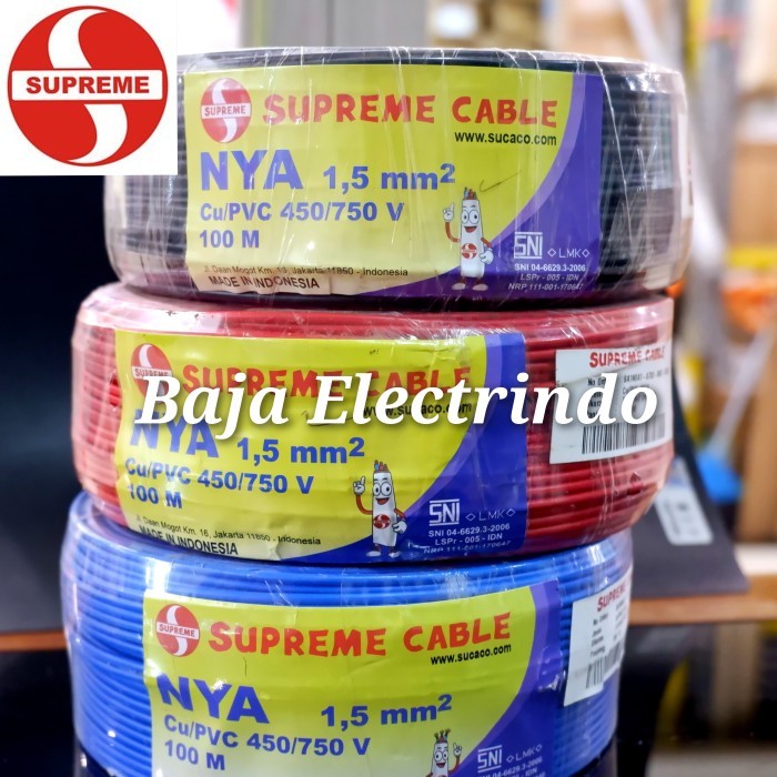 Jual Kabel Listrik Tunggal Nya 1,5Mm Supreme @100Meter Khusus Ojol | Shopee Indonesia