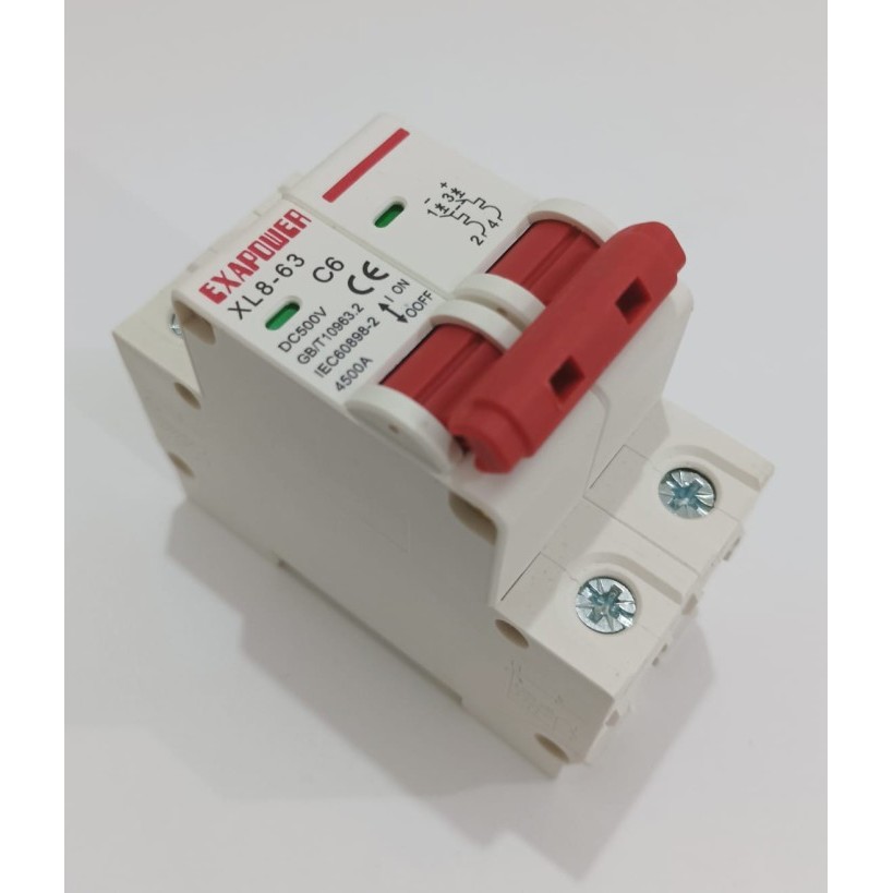 Jual MCB DC 2P 10A 16A 20A 32A 40A 50A 63A 500V CIRCUIT BREAKER DC PV AKI KODE 71 | Shopee Indonesia