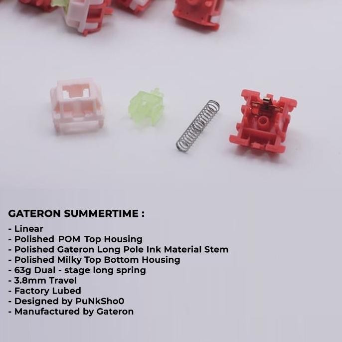 Jual Goodseries| Gateron Summertime V2 63.5g Linear Switch Mechanical Keyboard | Shopee Indonesia