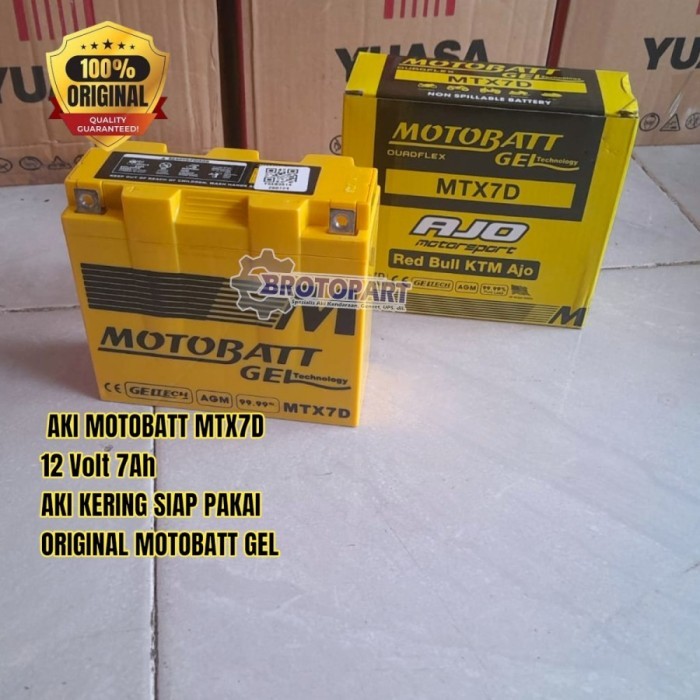 Jual Aki Motor Yamaha Nouvo Scorpio, Honda Tiger 2000 Accu Motobatt Mtx7D Gel Kering 7Ah ...