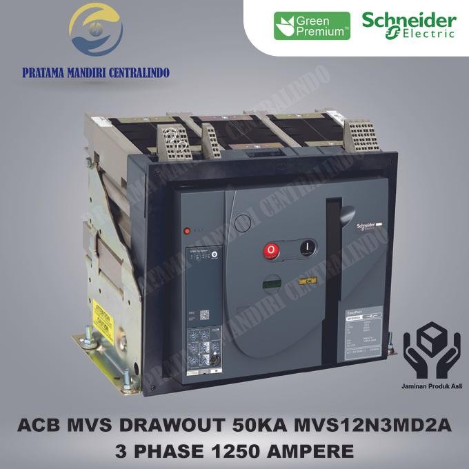 Jual Diskon Acb Mvs Drawout Mvs12 3P 1250A 50Ka Type Mvs12N3Md2A Schneider 3 Pole 1250 Ampere ...