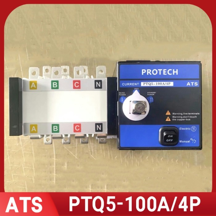 Jual ATS 4P 100A controller dual power automatic transfer switch ...