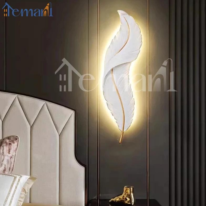 Jual 65/90cm Lampu Dinding nimalis Lampu Hias Dinding Bentuk bulu angsa ...